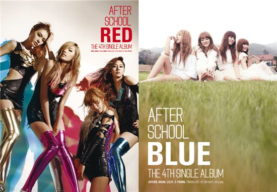 Album cover for After School's Red and Blue unit revealed - 아시아경제