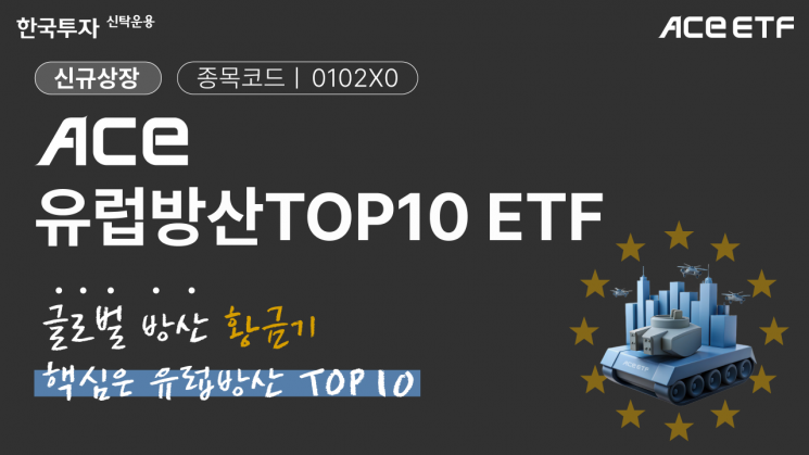 한투운용, 오는 23일 ACE 유럽방산TOP10 ETF 신규 상장 - 아시아경제