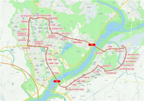 Sejong-si, Adjustment of B5 Trunk Rapid Bus Route and Schedule - 아시아경제